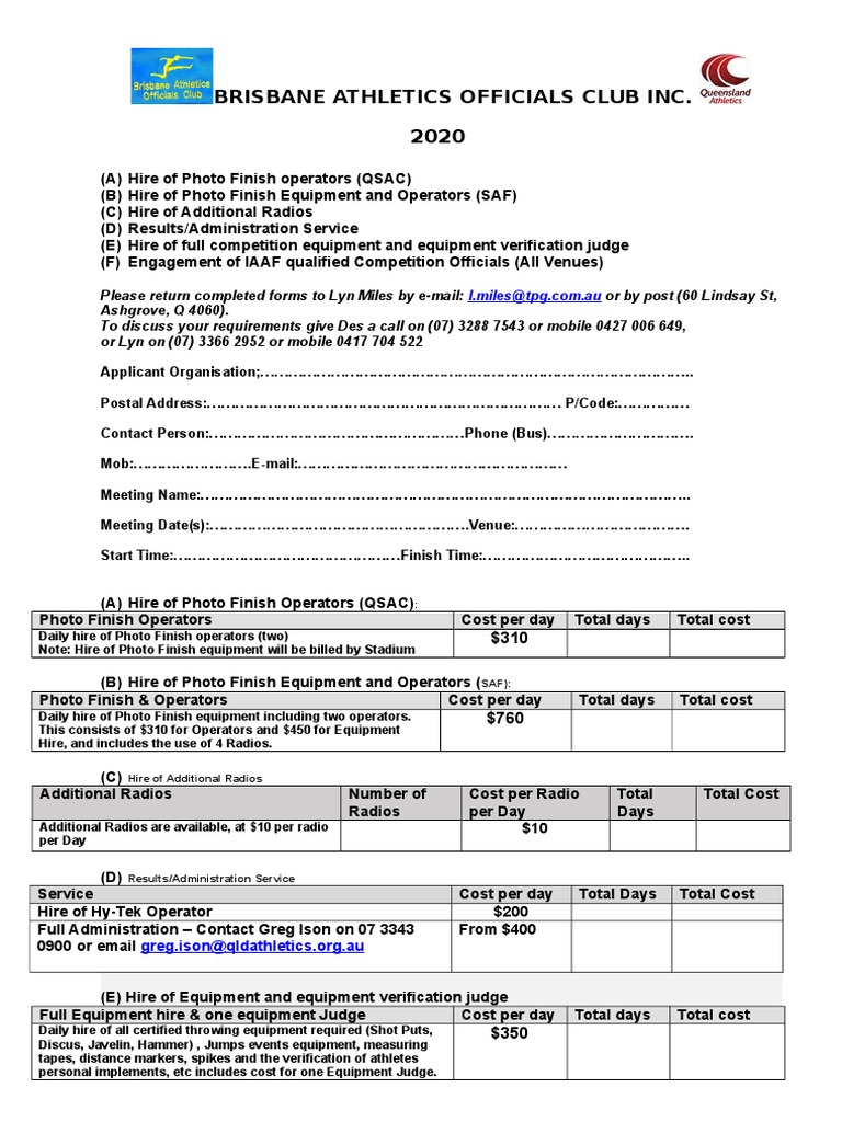 Athletics Event Services & Equipment Hire | PDF | Referee | Sports