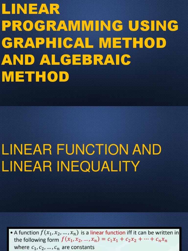 Or Lecture 1 Linear Programming | PDF | Linear Programming | Beef