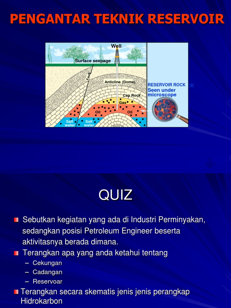 Teknik Reservoir: Dasar dan Komponen | PDF | Sains & Matematika