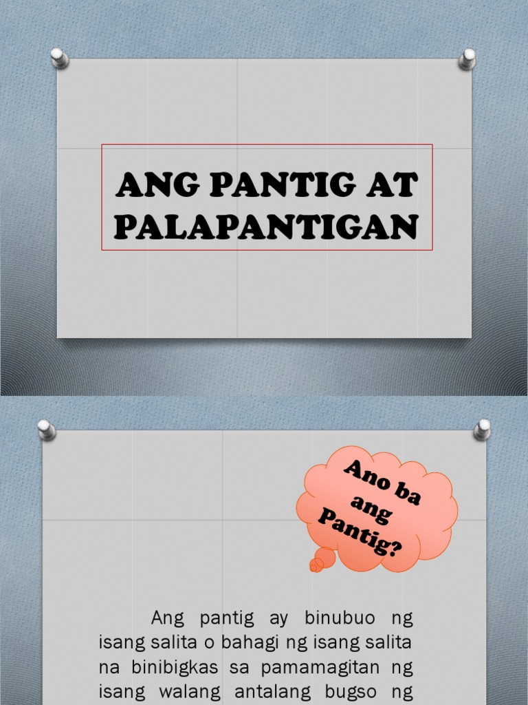 Ang Pantig at Palapantigan | PDF