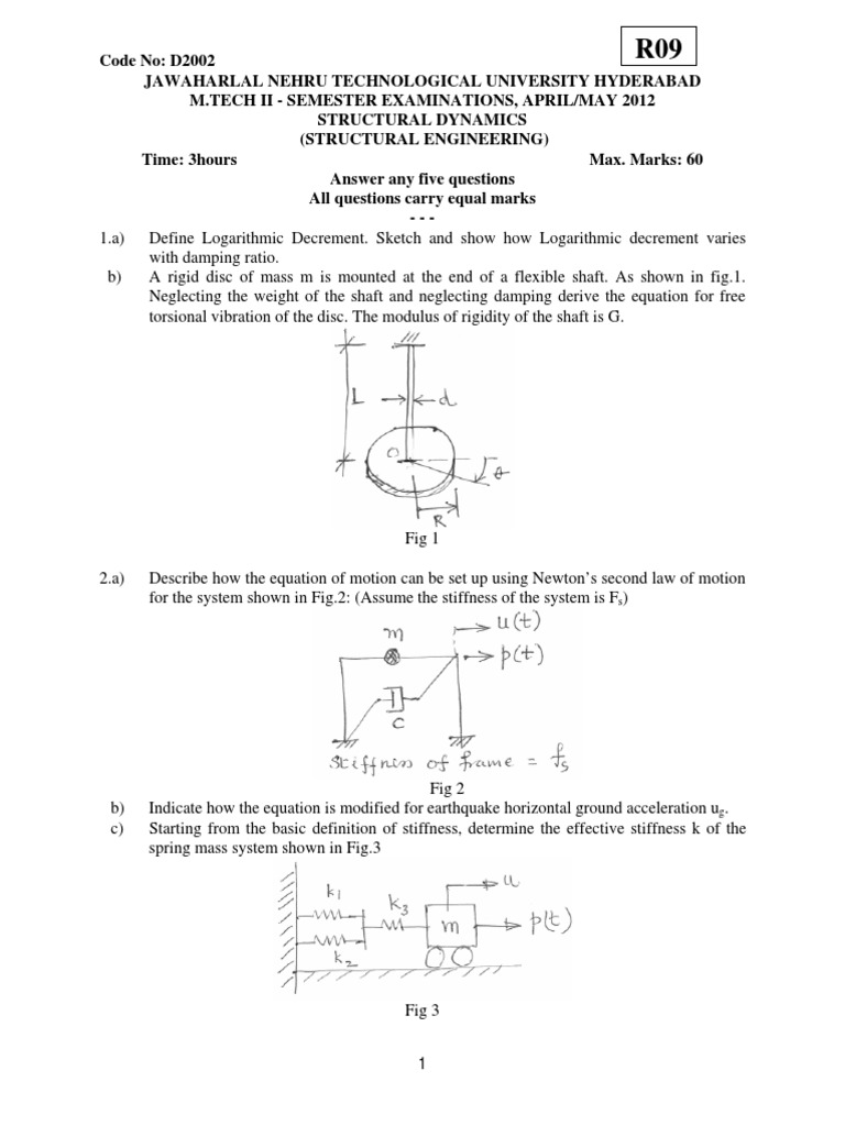 Analysis of Free and Forced Vibrations of Structural Systems based on Fundamental Concepts of ...