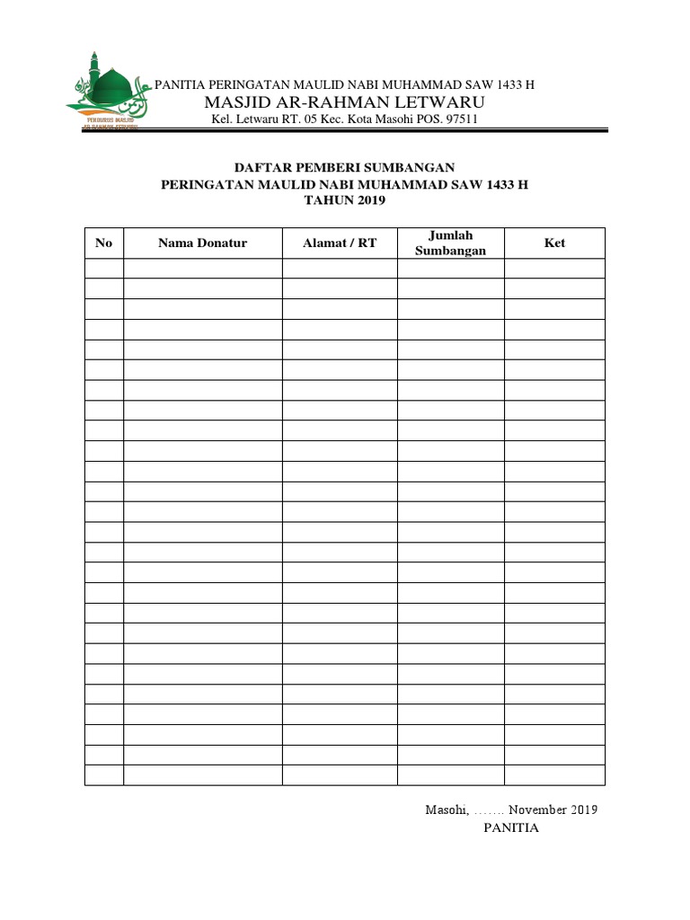 Format Donatur | PDF