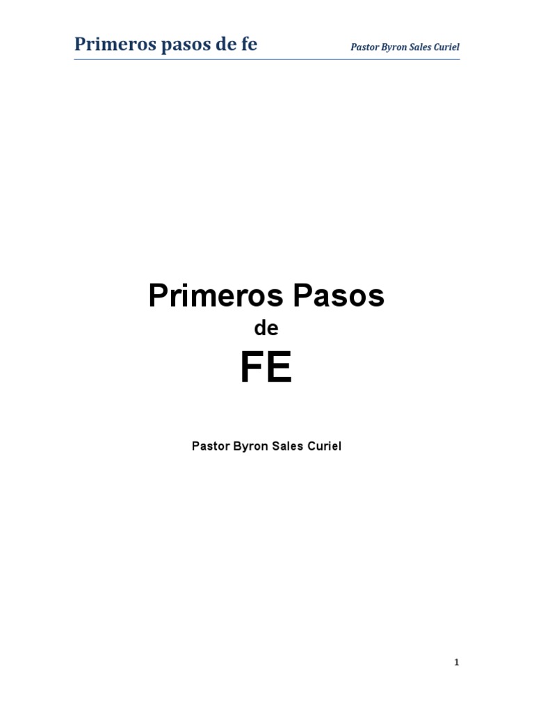 Primeros Pasos de Fe | Descargar gratis PDF | Oración | Fe