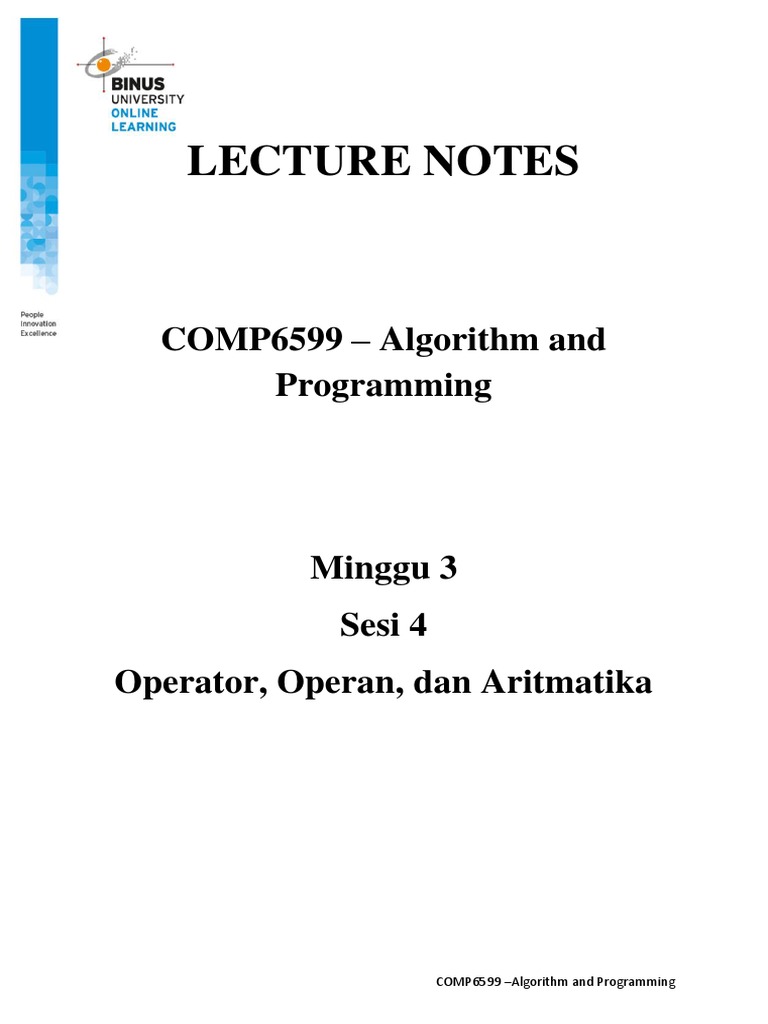 LN03-COMP6599-Algorithm and Programing-R0 | PDF