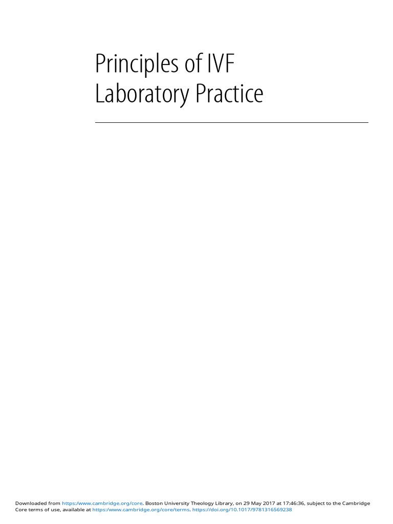 Principles of IVF Laboratory Practice PDF | PDF | In Vitro ...