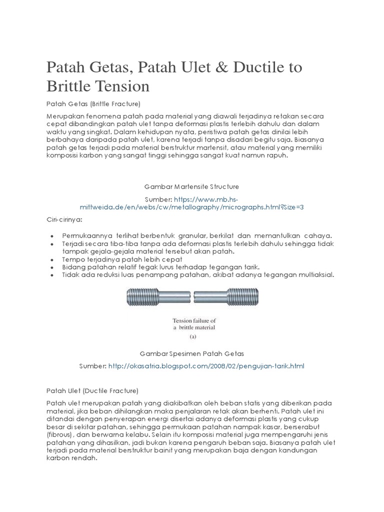 Patah Getas Dan Ulet | PDF