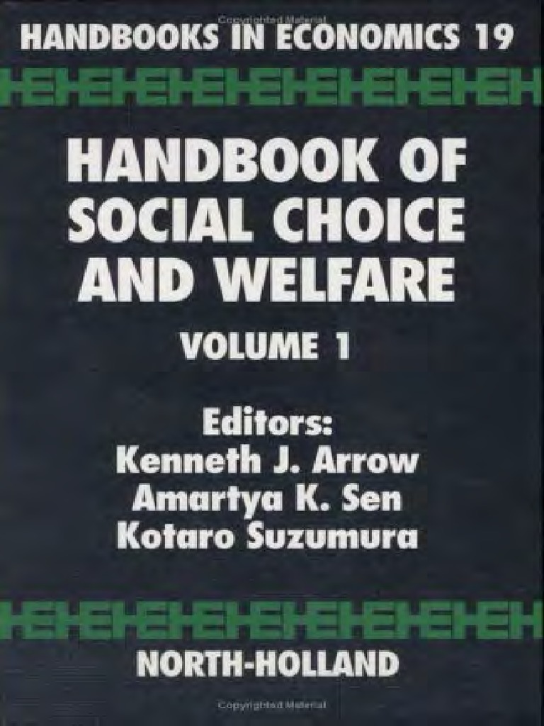 (Handbooks in Economics 1) Kenneth J. Arrow, A.K. Sen, Kotaro Suzumura ...