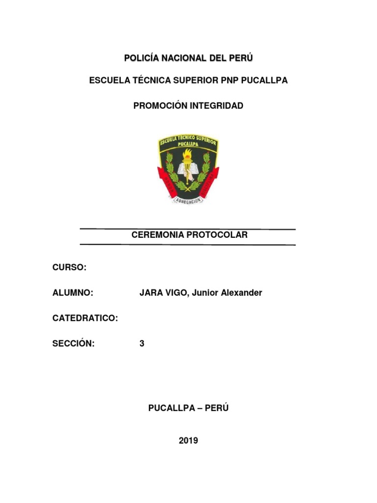 Ceremonia Protocolar | PDF