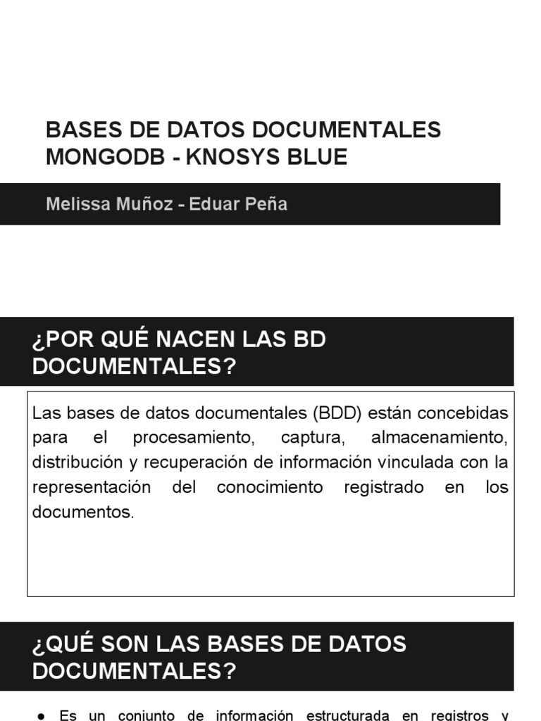 Bases de Datos Documentales | PDF | Mongo Db | Bases de datos