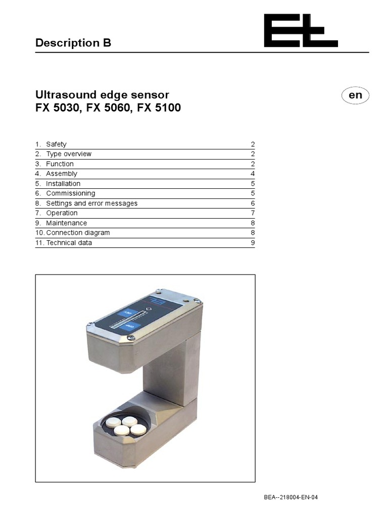 FX 5100 Ultrasound Sensor Manual | PDF | Sensor | Light Emitting Diode