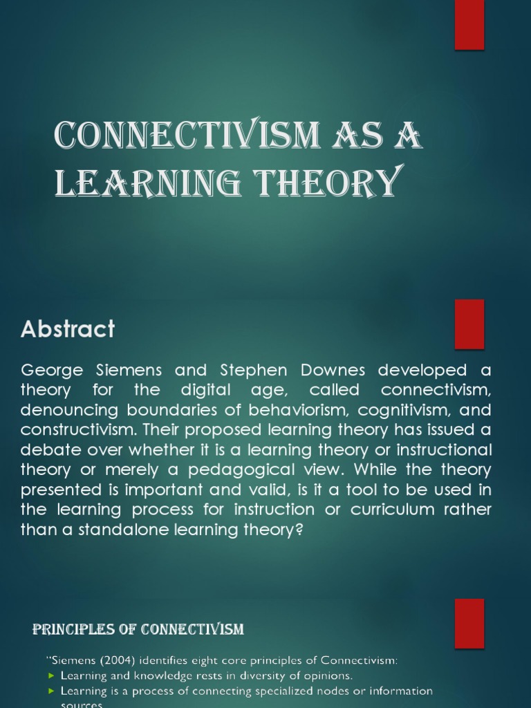 Connectivism As A Learning Theory | PDF | Learning Theory (Education) | Constructivism ...