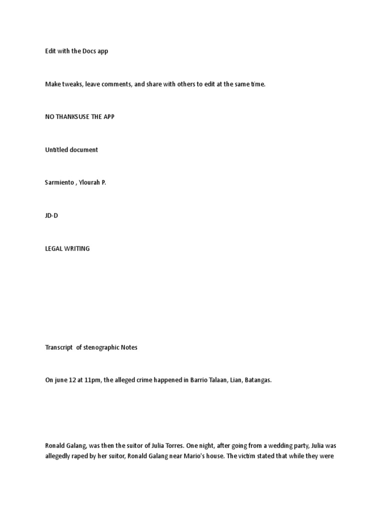 Sample Summary of A Stenography | PDF