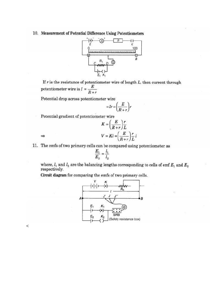 Potentiometer 12th CBSE Physics | PDF | Series And Parallel Circuits ...