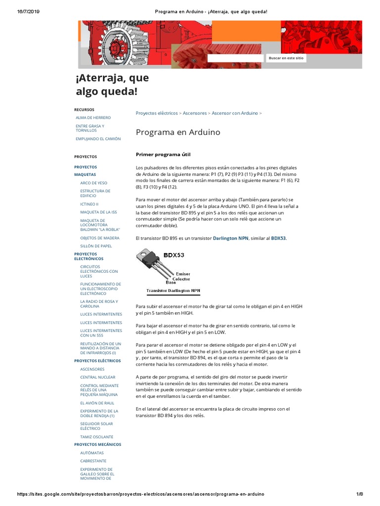 Programa en Arduino - Ascensor de 4 Pisos | PDF | Relé | Ascensor