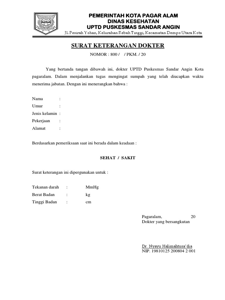Surat Tugas Uptd Puskesmas Sandar Angin | PDF