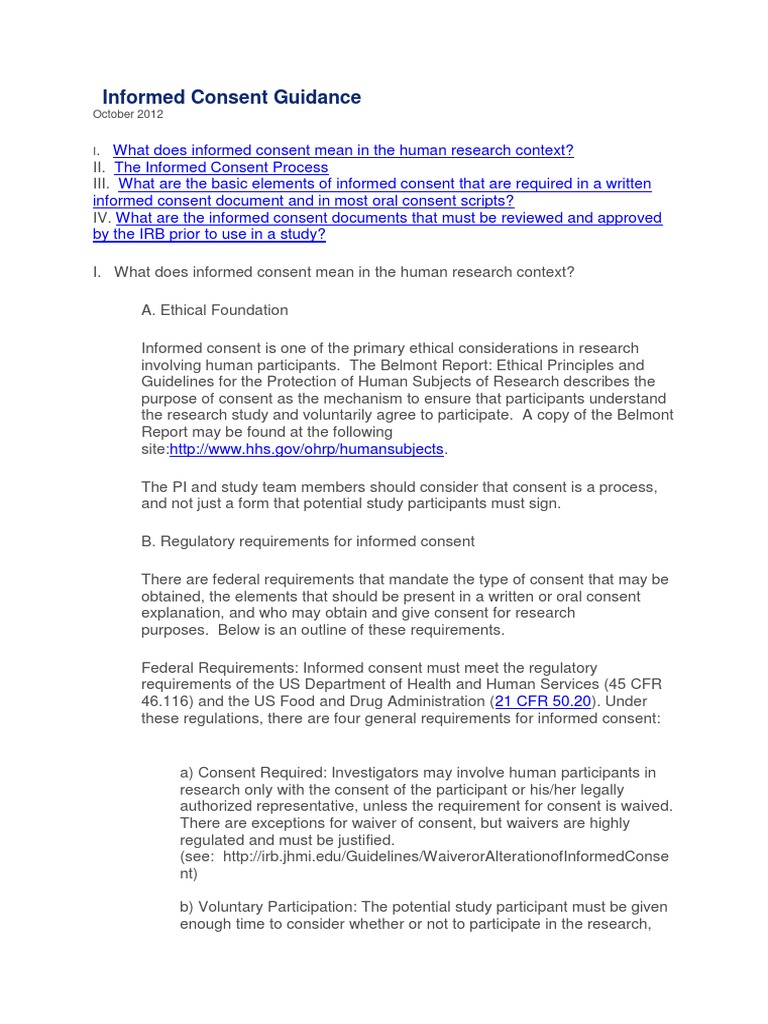 Informed Consent Guidance | PDF | Informed Consent | Institutional ...