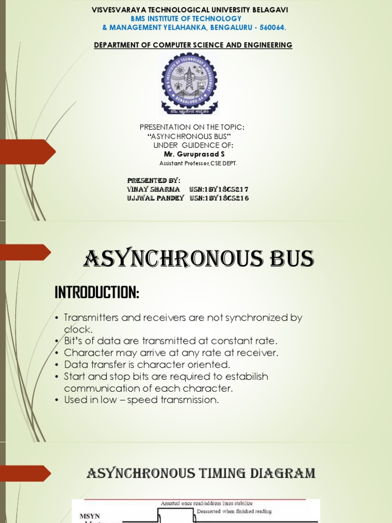 Computer Organisation Asynchronous Bus | PDF | Data Transmission | Input/Output