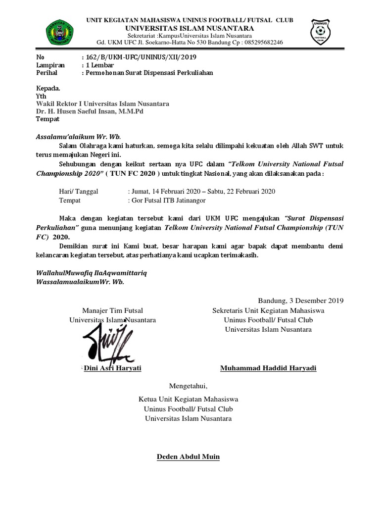 Surat Dispen | PDF