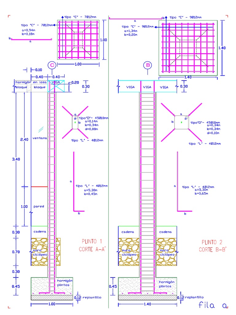 Detalle Estructura de Plinto Aislado PDF | PDF