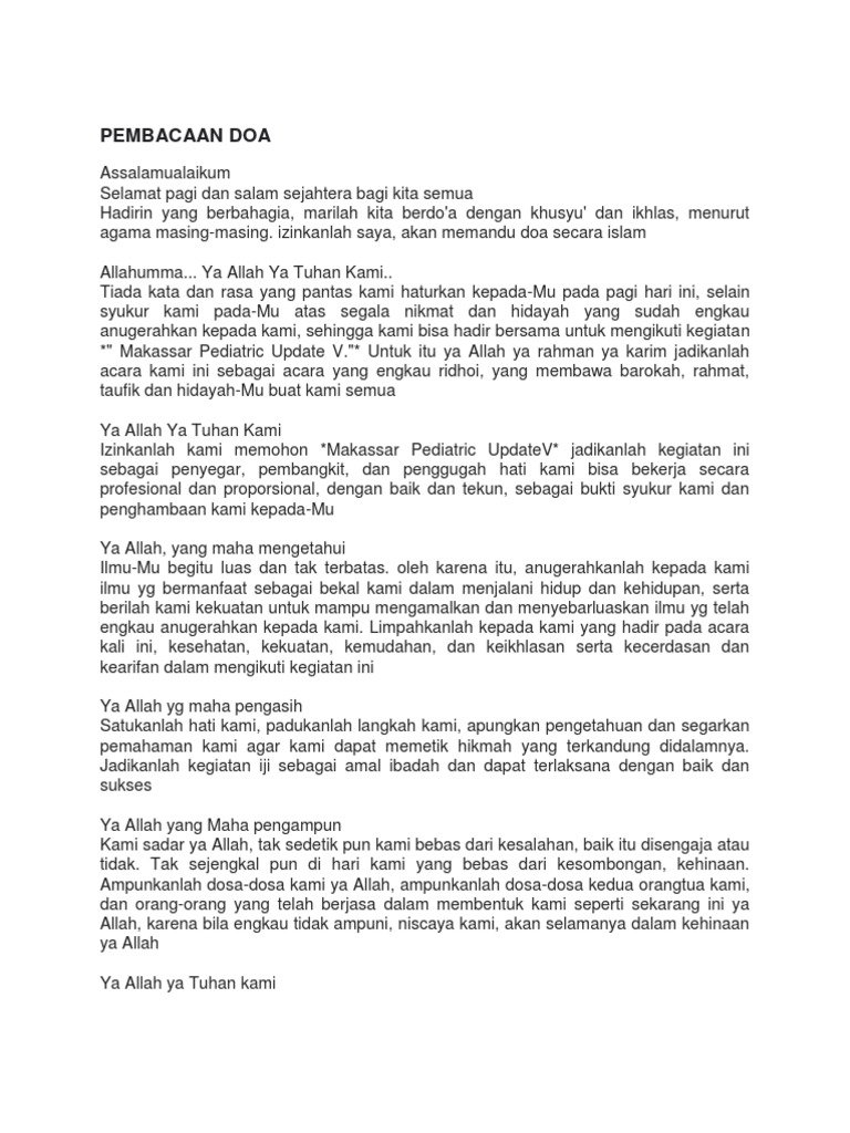 Pembacaan Doa untuk Acara Medis | PDF | Agama & Spiritualitas