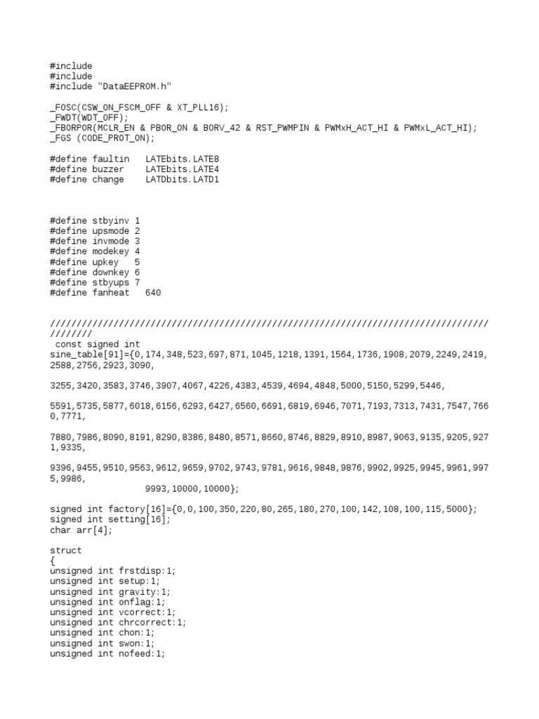 DSPIC30f2010 C Code Sanjay | PDF | Mathematical Logic | Systems Theory