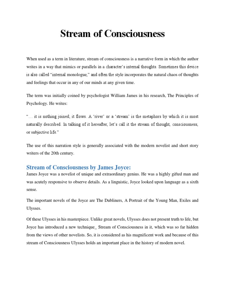 Stream of Consciousness | PDF | Ulysses (Novel)
