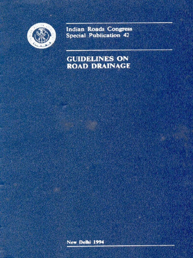 IRC-SP-42-1994 Guidelines On Road Drainage PDF | PDF
