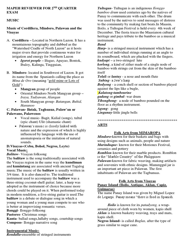 Mapeh Reviewer For 2nd Quarter Exam | PDF | Foods | Food And Drink
