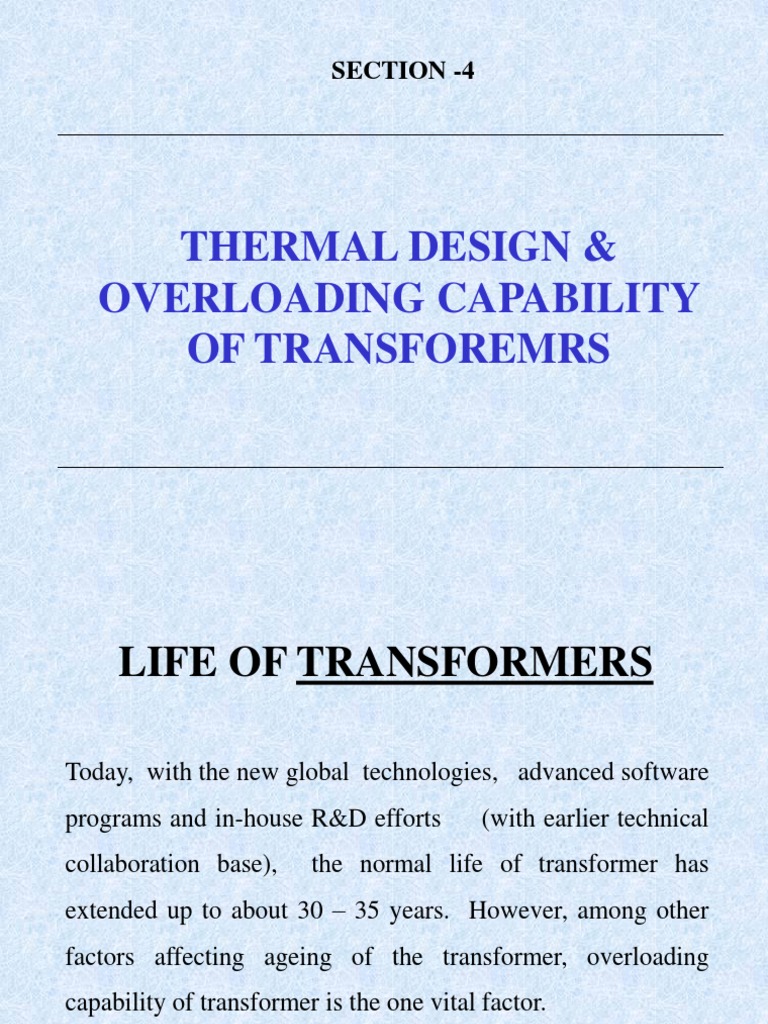 Presentation On Overloading of Transformers | PDF | Transformer | Radiator