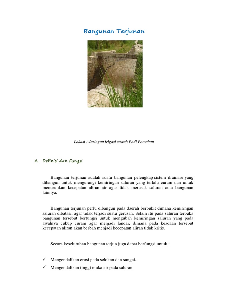 Fungsi dan Jenis Bangunan Terjunan | PDF | Seni