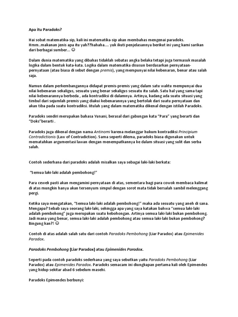 Paradoks Teori Himpunan | PDF