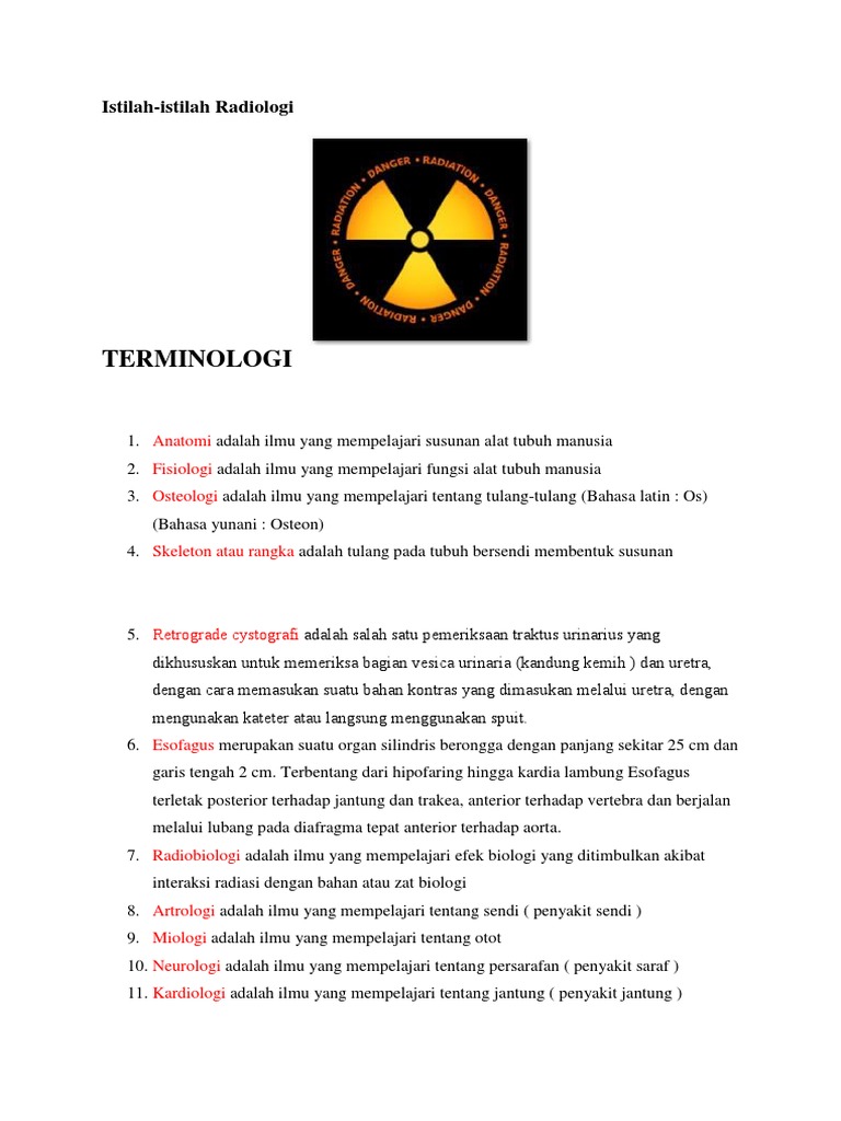 Istilah RADIOLOGI | PDF
