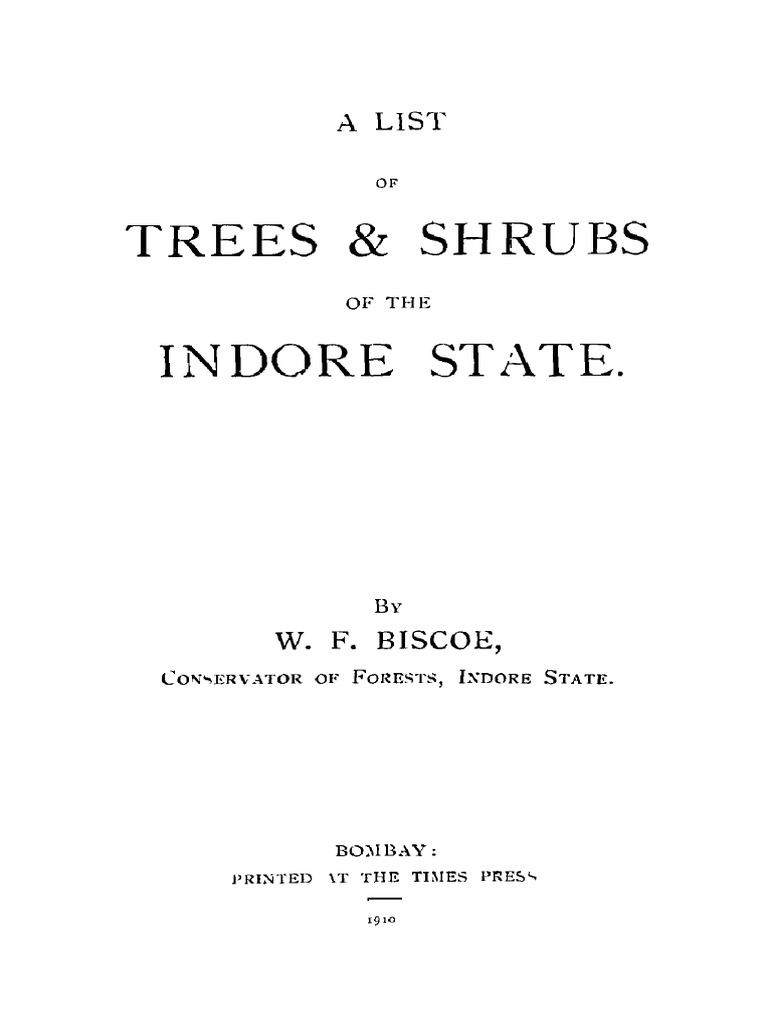 Tree in Indore State | PDF | Trees | Wood