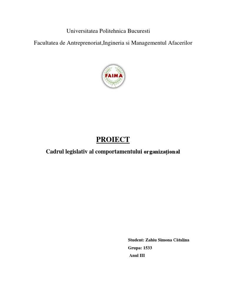 Proiect CLCO Simona Zahiu | PDF