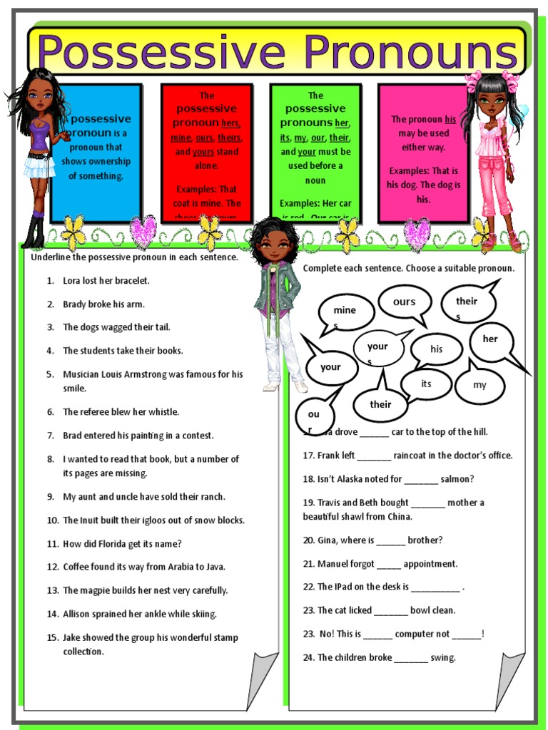 Possessive Pronouns 2 19455 | PDF | Pronoun | Syntactic Relationships