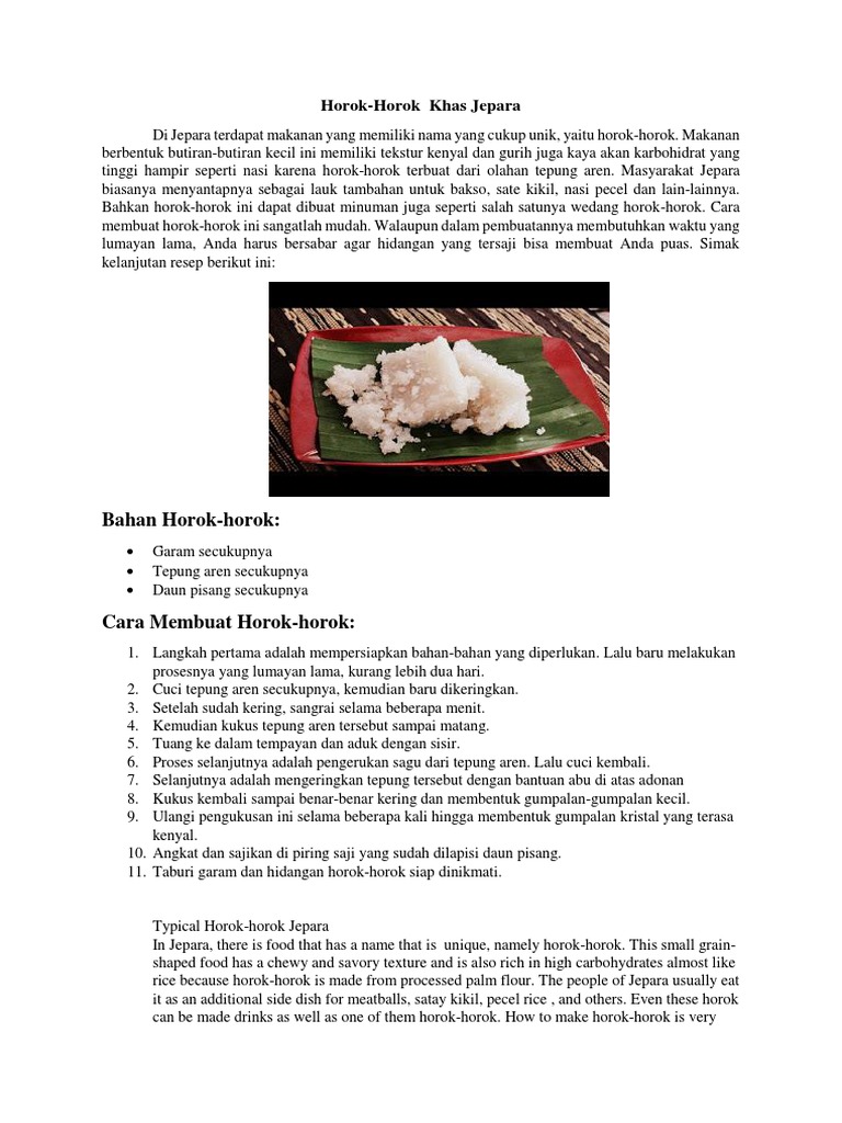 Horok-Horok Khas Jepara | PDF