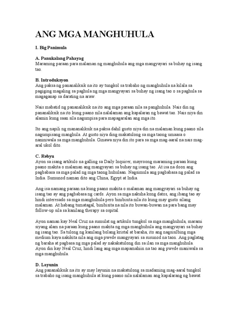 Ang Mga Manghuhula | PDF