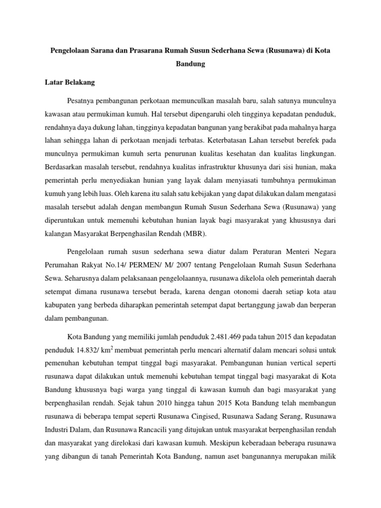 Identifikasi Masalah Rusunawa | PDF | Seni