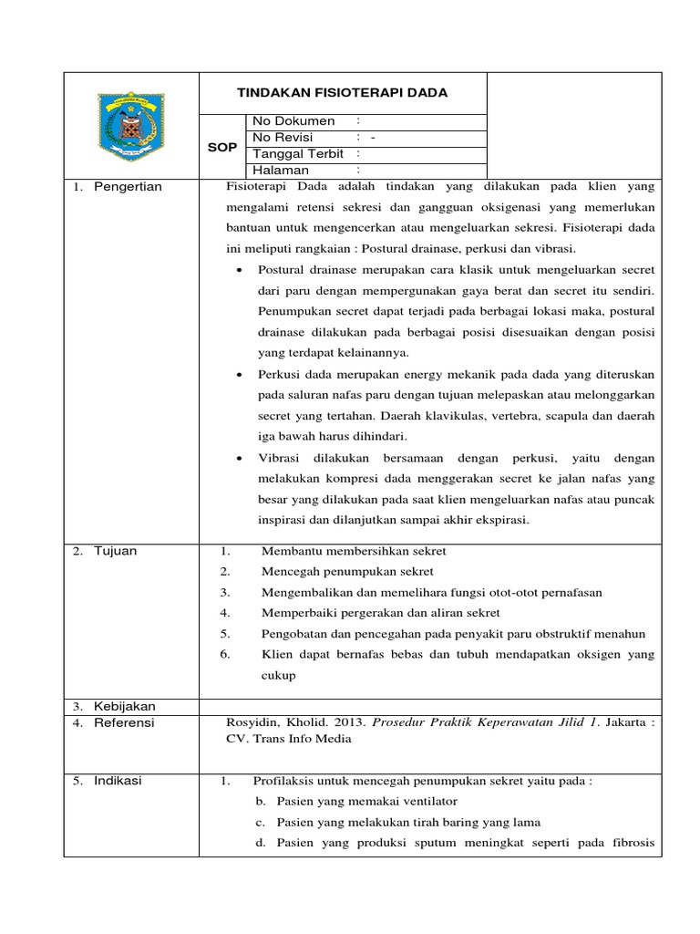 Sop Fisioterapi Dada | PDF