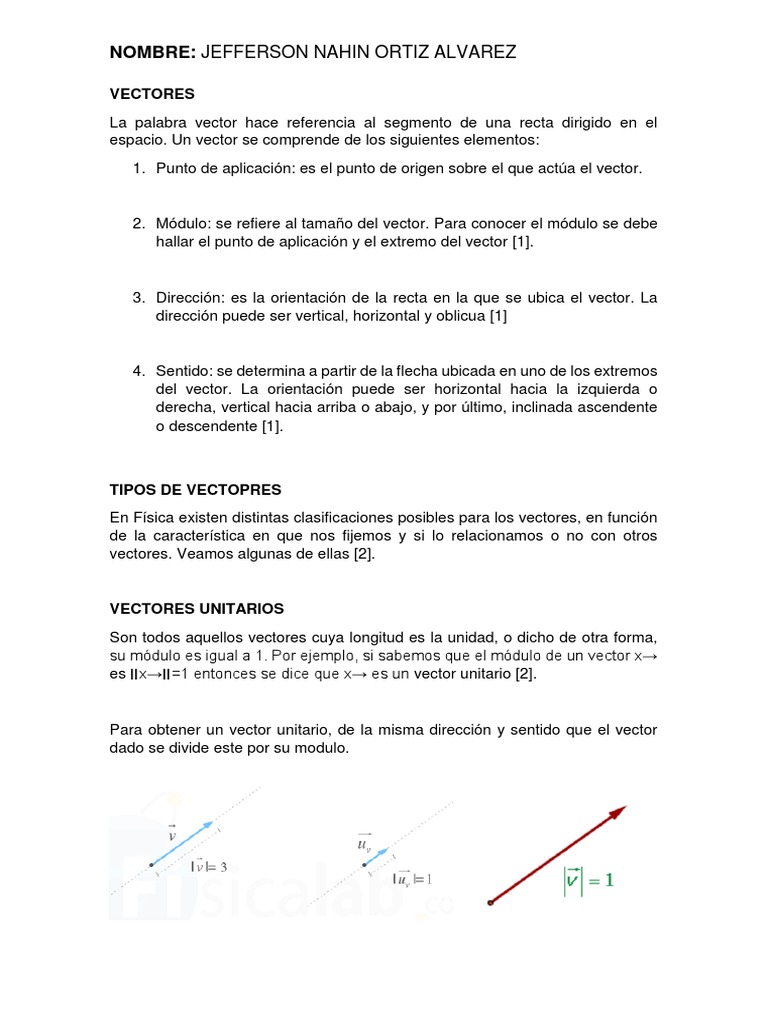 Clasificación de Tipos de Vectores | PDF | Vector Euclidiano | Rotación