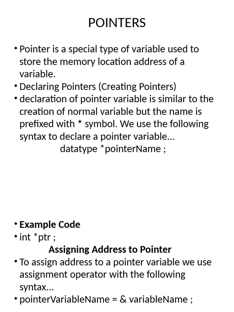 Pointers | PDF | Pointer (Computer Programming) | C (Programming Language)