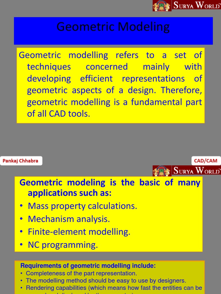 CAD/CAM Geometric Modeling Guide | PDF | Computer Aided Design ...