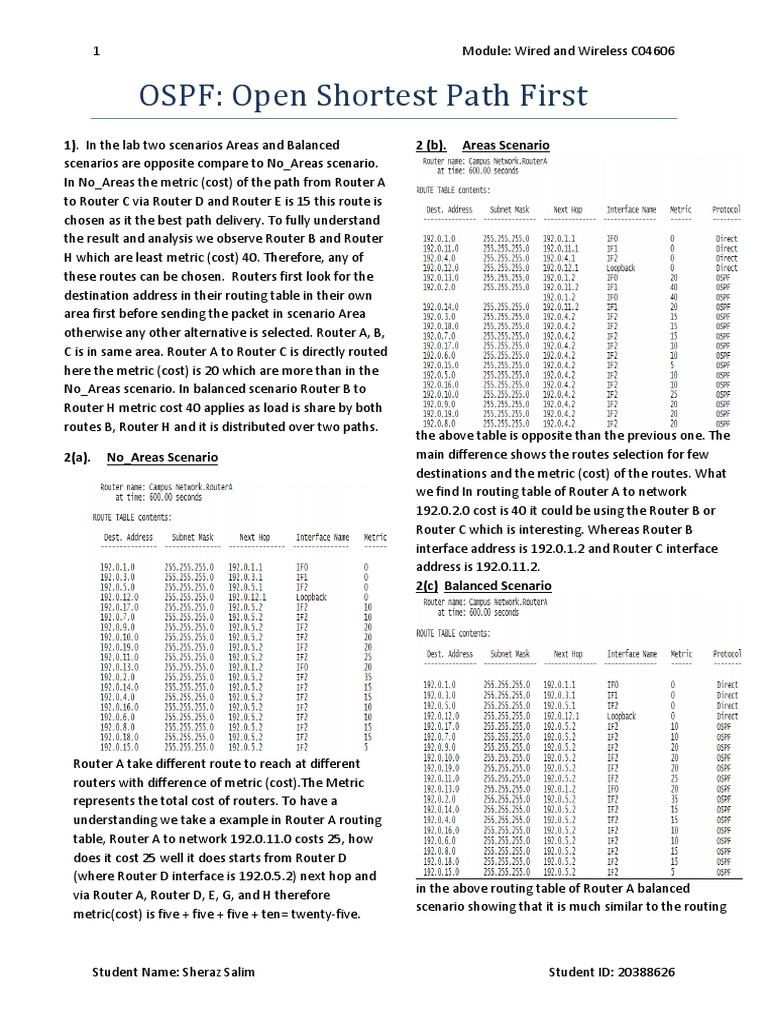 Ospf Lab Opnet It Guru | PDF | Router (Computing) | Routing