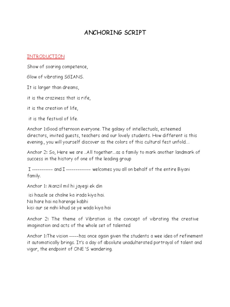 Script | PDF | Dances