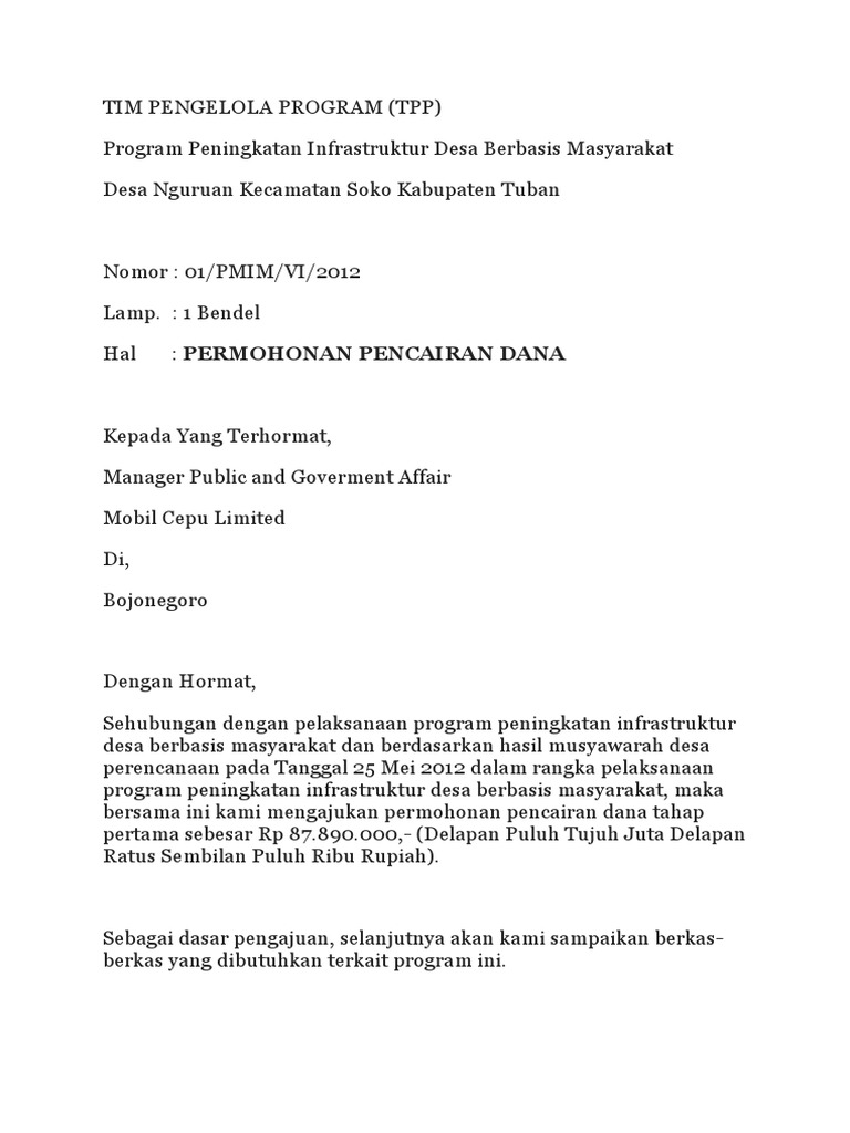 Surat Permohonan CSR | PDF