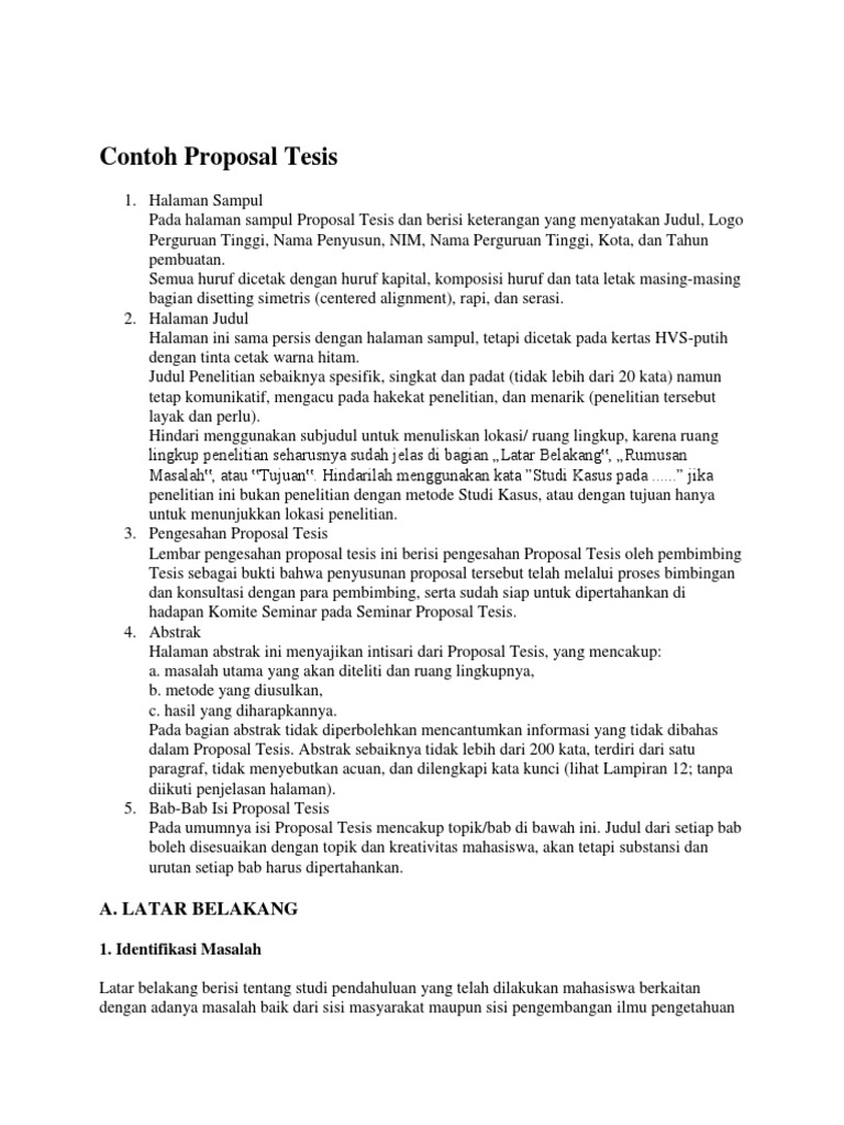 Contoh Proposal Tesis | PDF