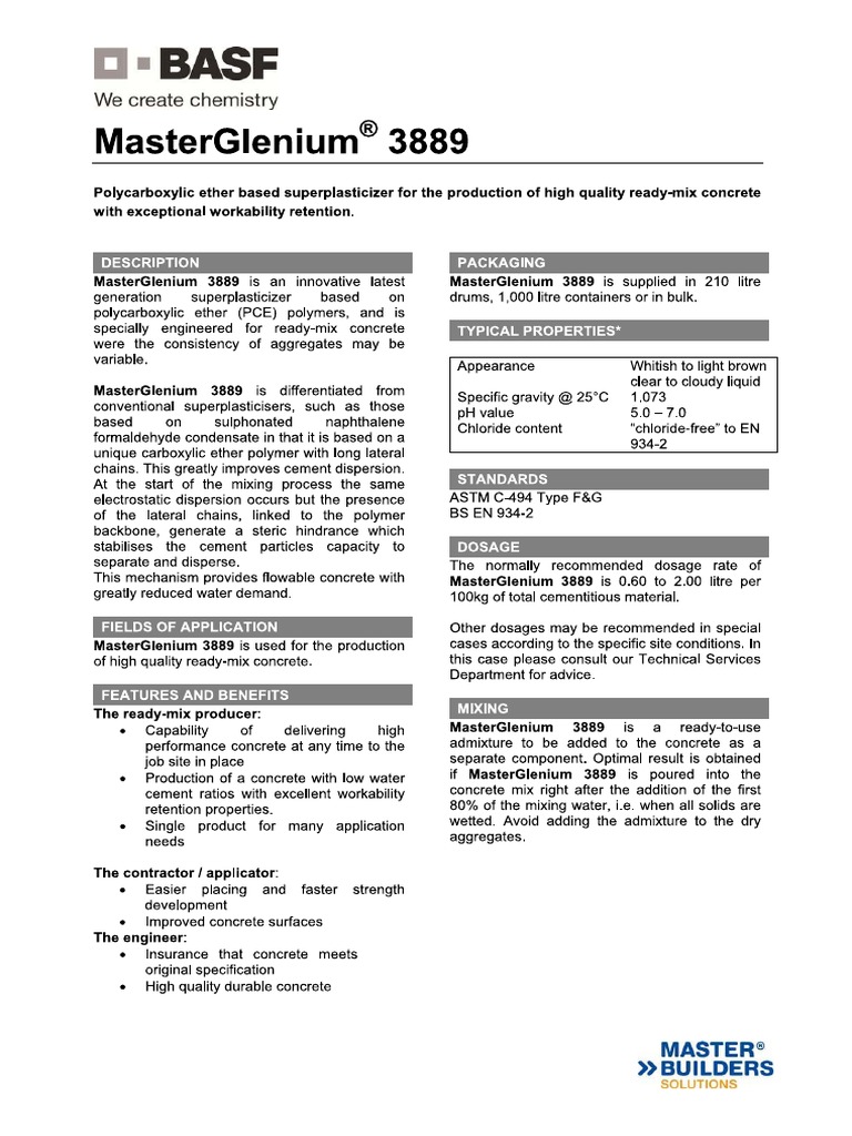 MasterGlenium 3889 | PDF