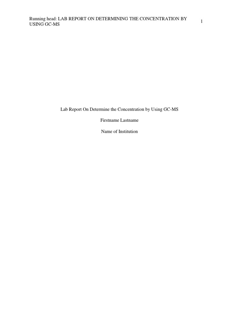 GC-MS Concentration Determination Report | PDF | Gas Chromatography ...