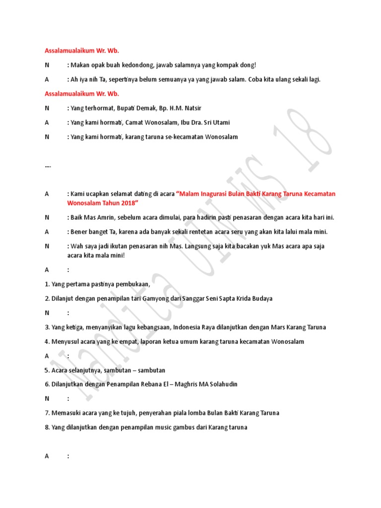 Script MC Non Formal | PDF