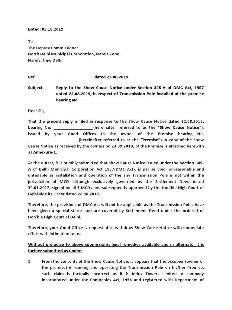 Show Cause Notice | PDF | Virtue | Public Law